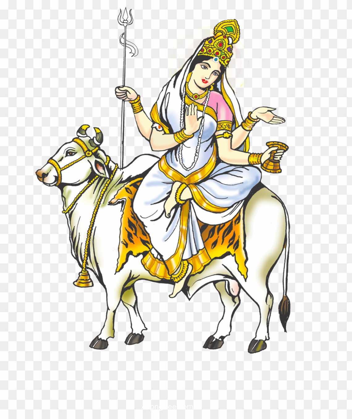 Goddess Mahagauri Mata png images| Navratri Eight day png images download